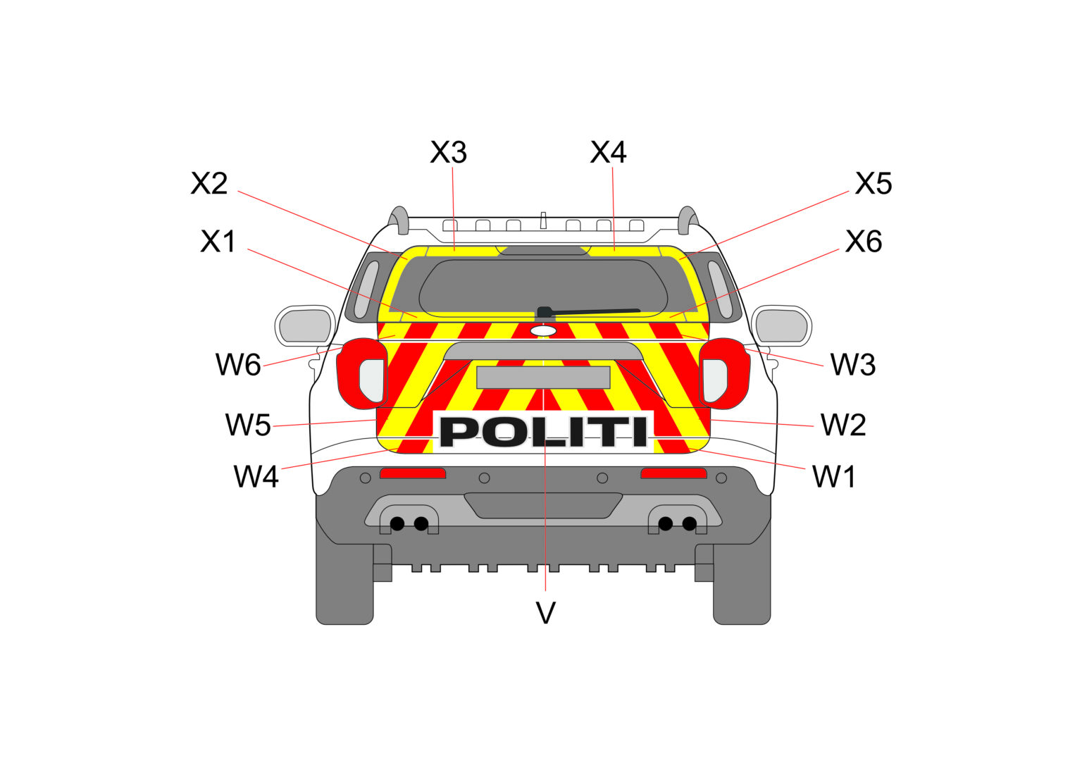 Uniformering av bakside til Ford Explorer Politi – Quipd